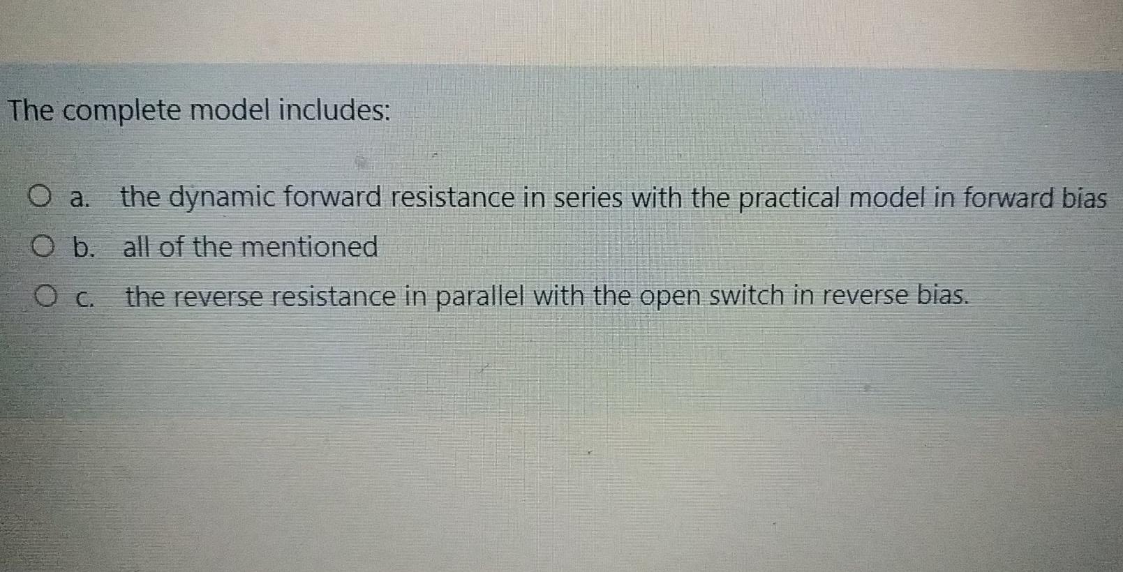 Solved The complete model includes: O a. the dynamic forward | Chegg.com