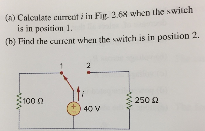 Solved (a) Calculate current i in Fig. 2.68 when the switch | Chegg.com