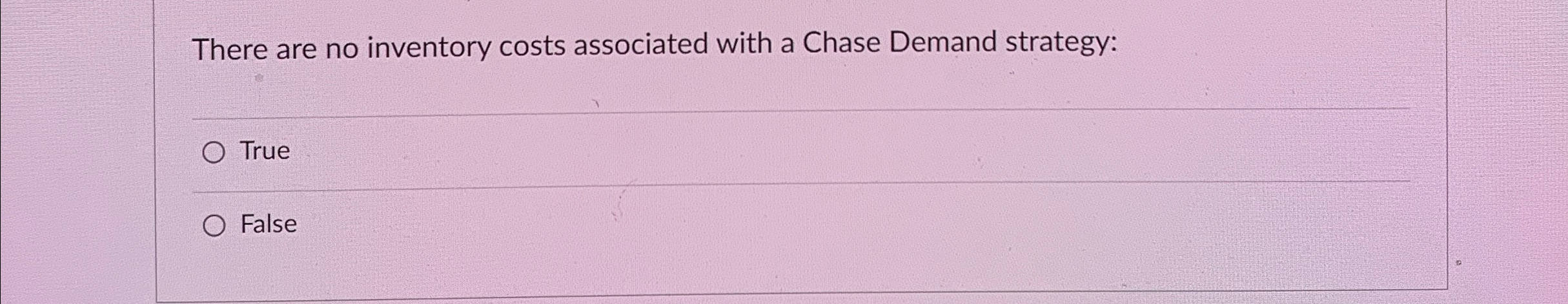 Solved There are no inventory costs associated with a Chase | Chegg.com