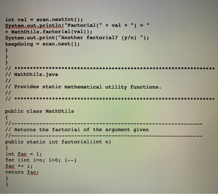 Solved Please write a comment that explains what each line | Chegg.com