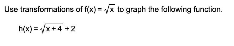 Solved Use transformations of f(x)=x2 ﻿to graph the | Chegg.com