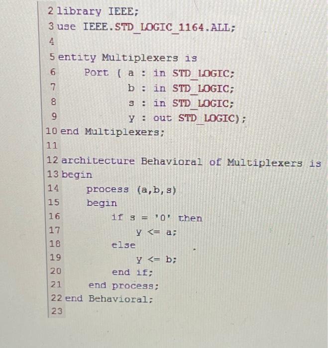 Solved 2 library IEEE; 3 use IEEE.STD_LOGIC_1164.ALL; 4 5 | Chegg.com