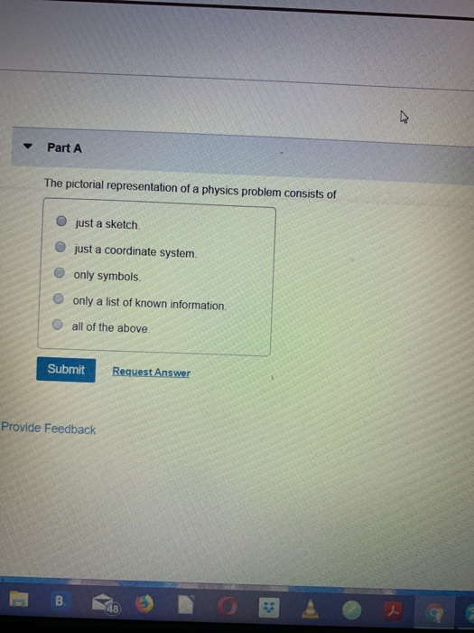 Solved Part A The pictorial representation of a physics | Chegg.com