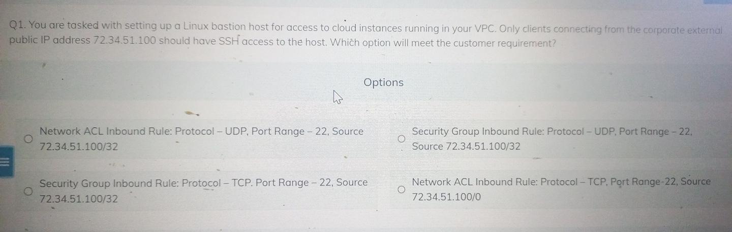 Solved Q1. ﻿You are tasked with setting up a Linux bastion | Chegg.com