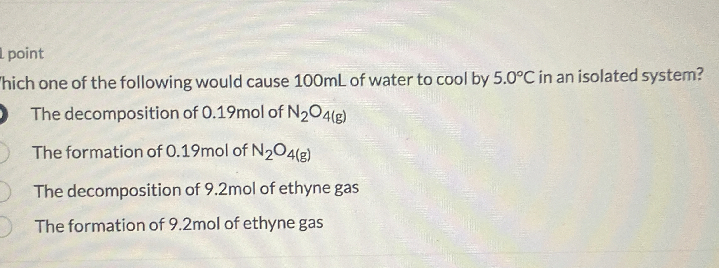 Solved L pointhich one of the following would cause 100 ﻿mL | Chegg.com