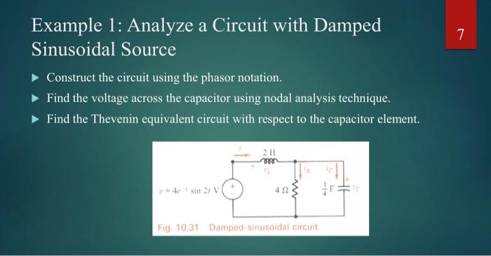Solved 7 Example 1: Analyze a Circuit with Damped Sinusoidal | Chegg.com