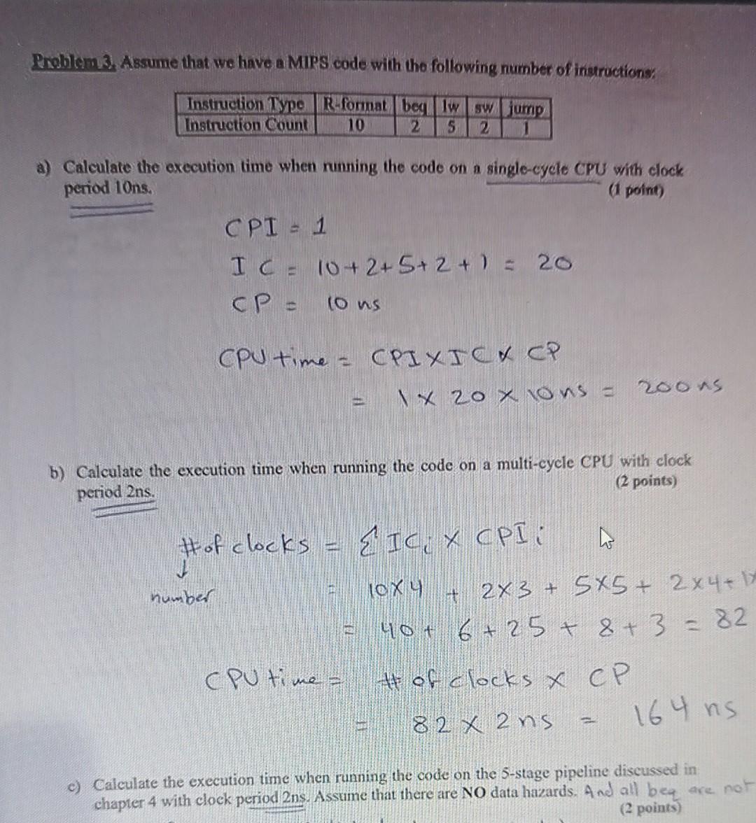Solved Probitem 3. Assume that we have a MipS code with the | Chegg.com