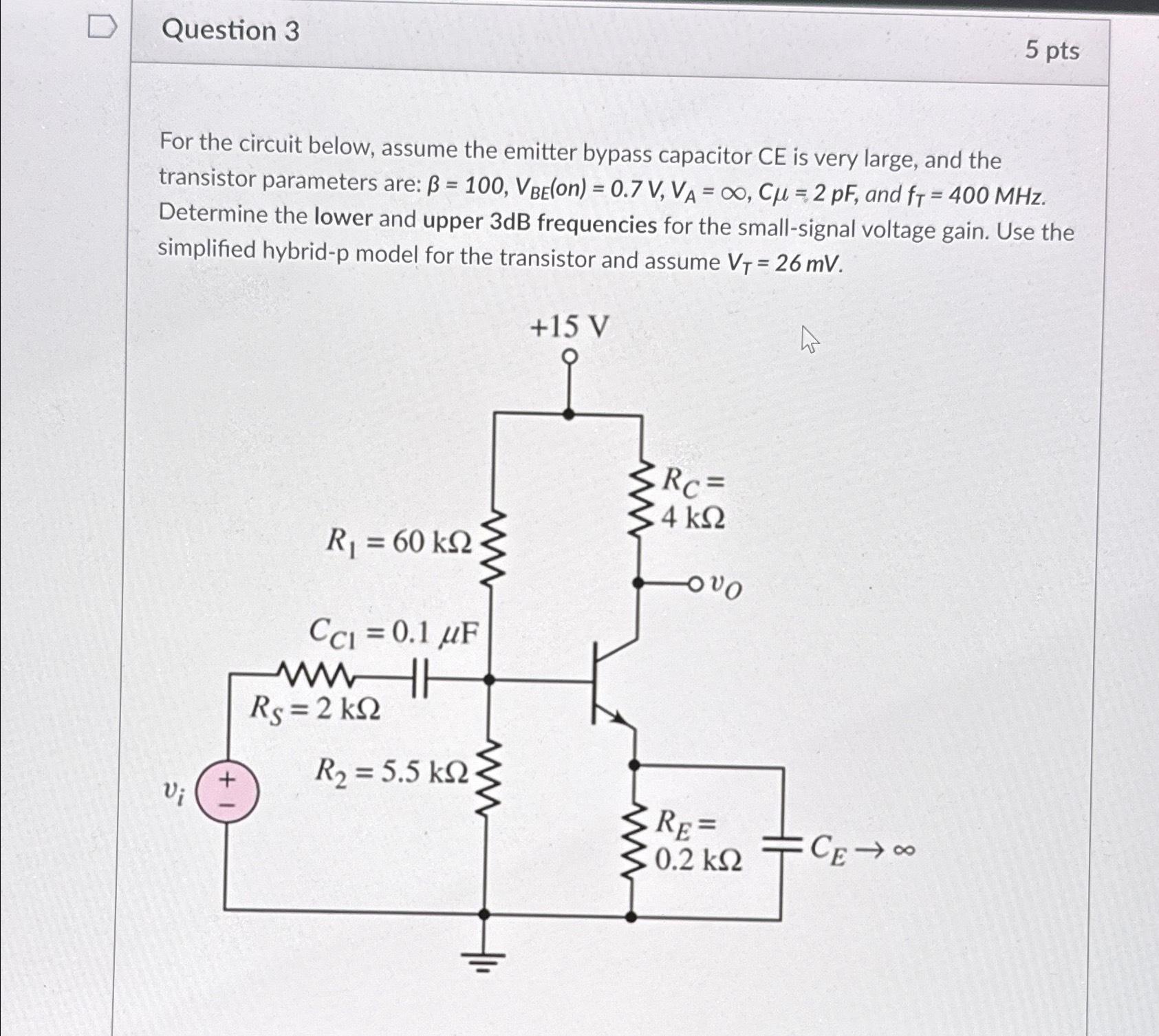 Solved Question 35 ﻿ptsFor the circuit below, assume the | Chegg.com