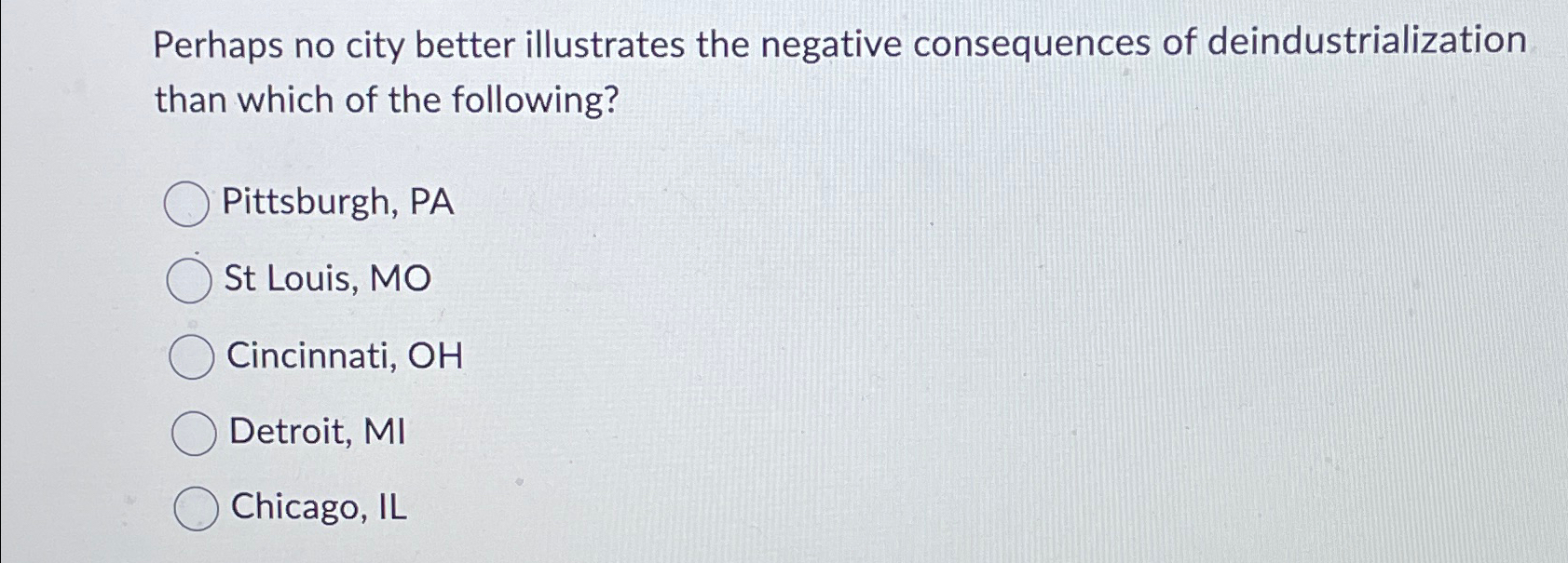Solved Perhaps no city better illustrates the negative | Chegg.com
