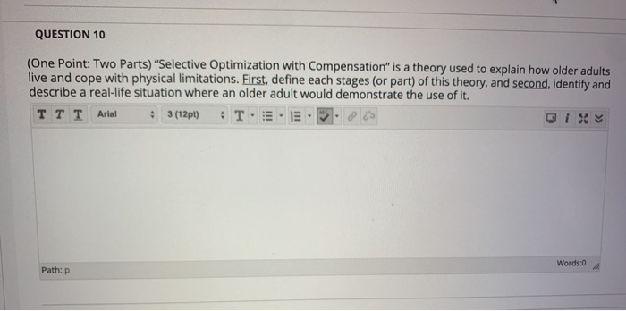 Solved QUESTION 10 (One Point: Two Parts) "Selective | Chegg.com