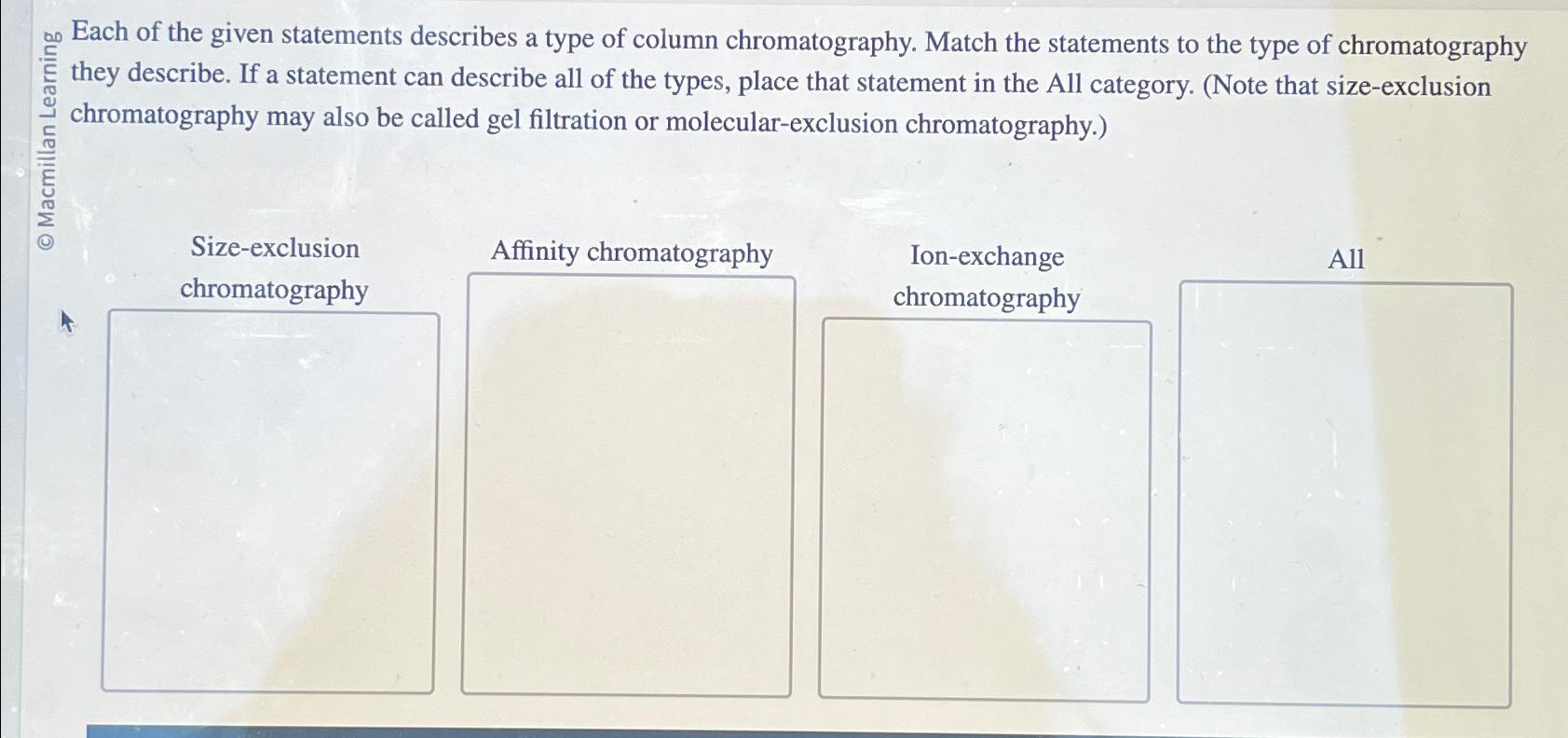 Solved Each of the given statements describes a type of | Chegg.com