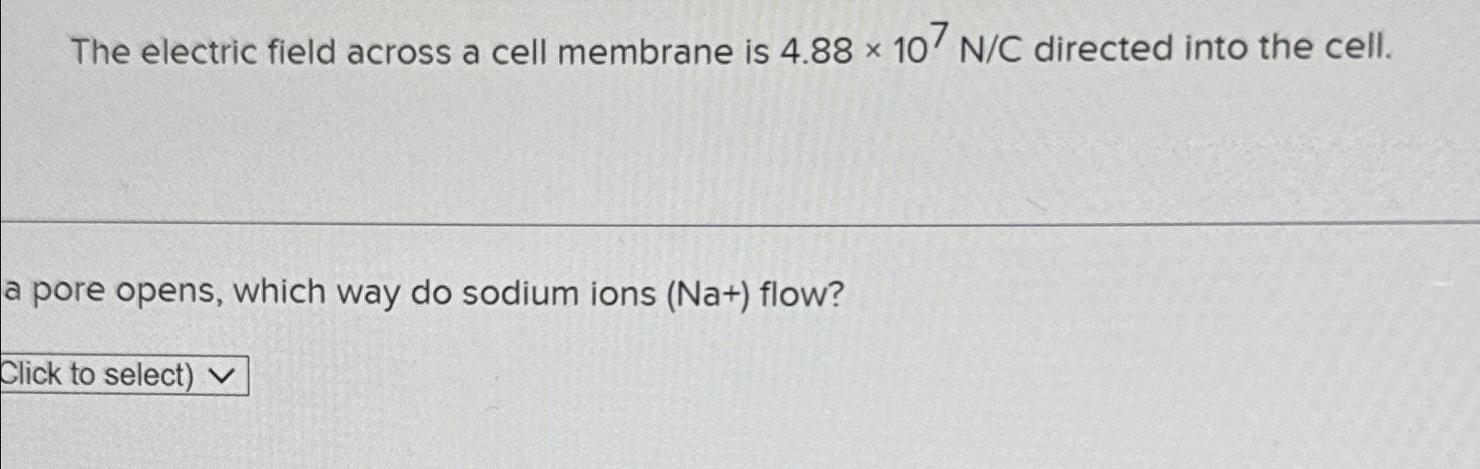 Solved The electric field across a cell membrane is | Chegg.com