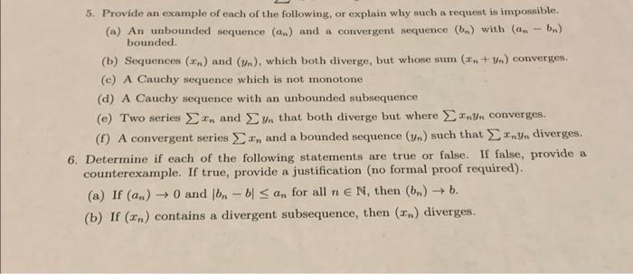 Solved 5. Provide an example of each of the following, or | Chegg.com