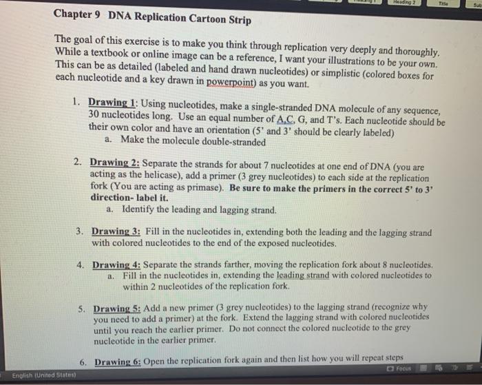 Title S Chapter 9 DNA Replication Cartoon Strip The | Chegg.com