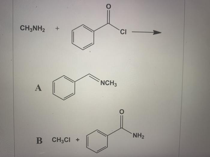 Solved CH3NH2 + CI NCH3 A o NH2 B CH2Cl + C NH o D NHCH3 E | Chegg.com