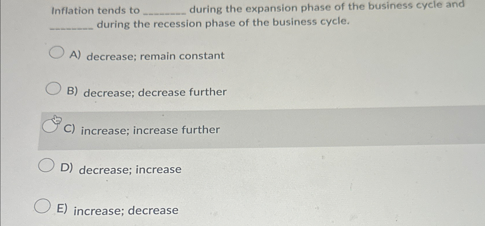 Solved Inflation tends to during the expansion phase of the | Chegg.com
