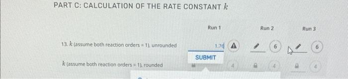 Solved PART C: CALCULATION OF THE RATE CONSTANT k6 or more | Chegg.com
