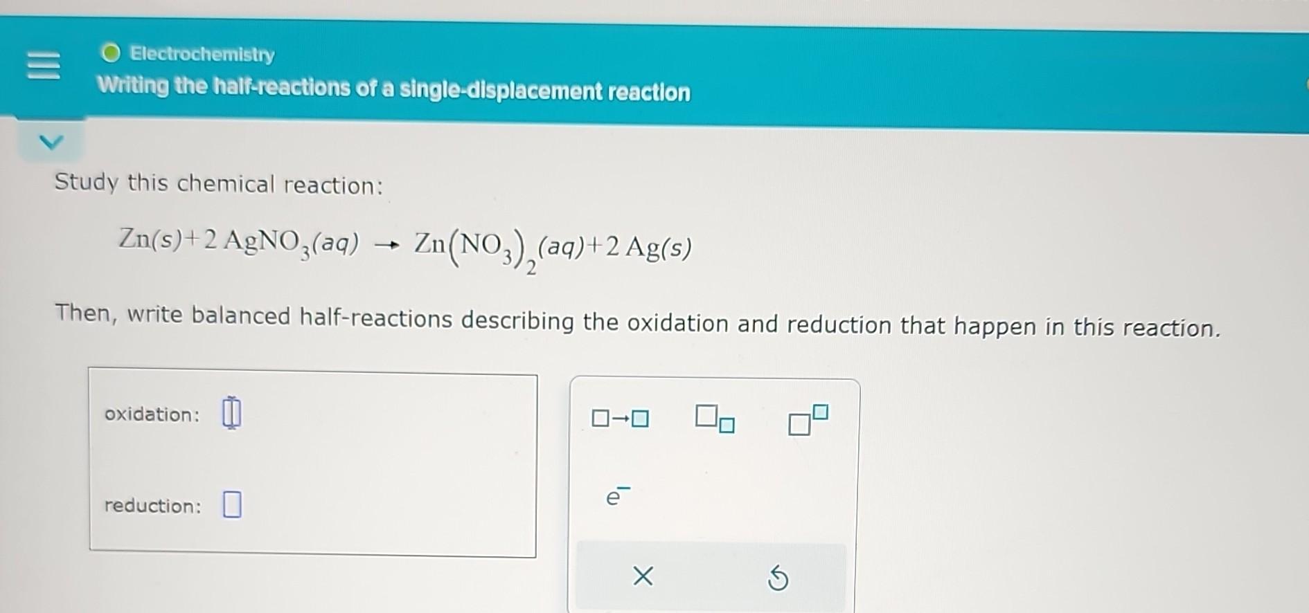 Solved Study this chemical reaction: | Chegg.com