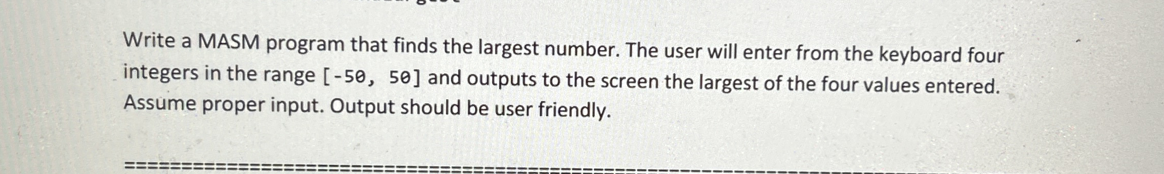 Solved Write a MASM program that finds the largest number. | Chegg.com