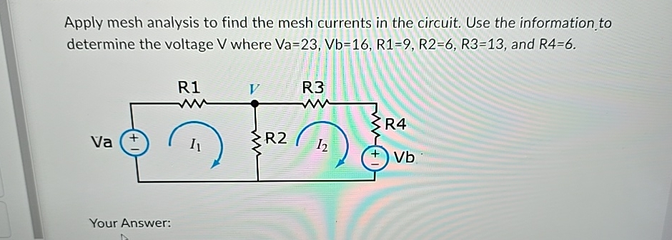 Solved Apply mesh analysis to find the mesh currents in the | Chegg.com