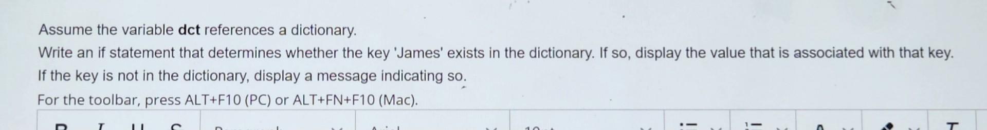 Solved Write a statement that creates a dictionary called | Chegg.com