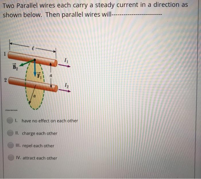 Solved Two Parallel wires each carry a steady current in a | Chegg.com