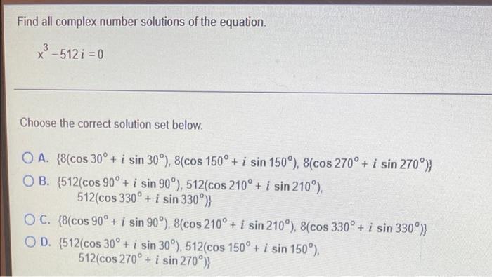 Solved find all complex number solutions of the equation | Chegg.com