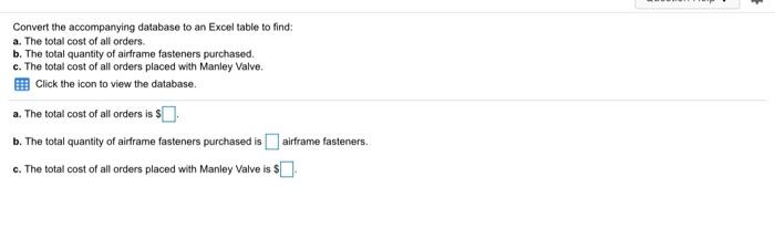 Solved Convert the accompanying database to an Excel table | Chegg.com