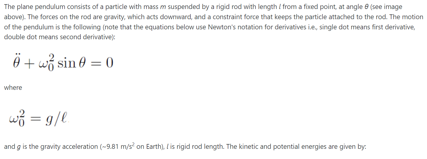 Solved The plane pendulum consists of a particle with mass m | Chegg.com