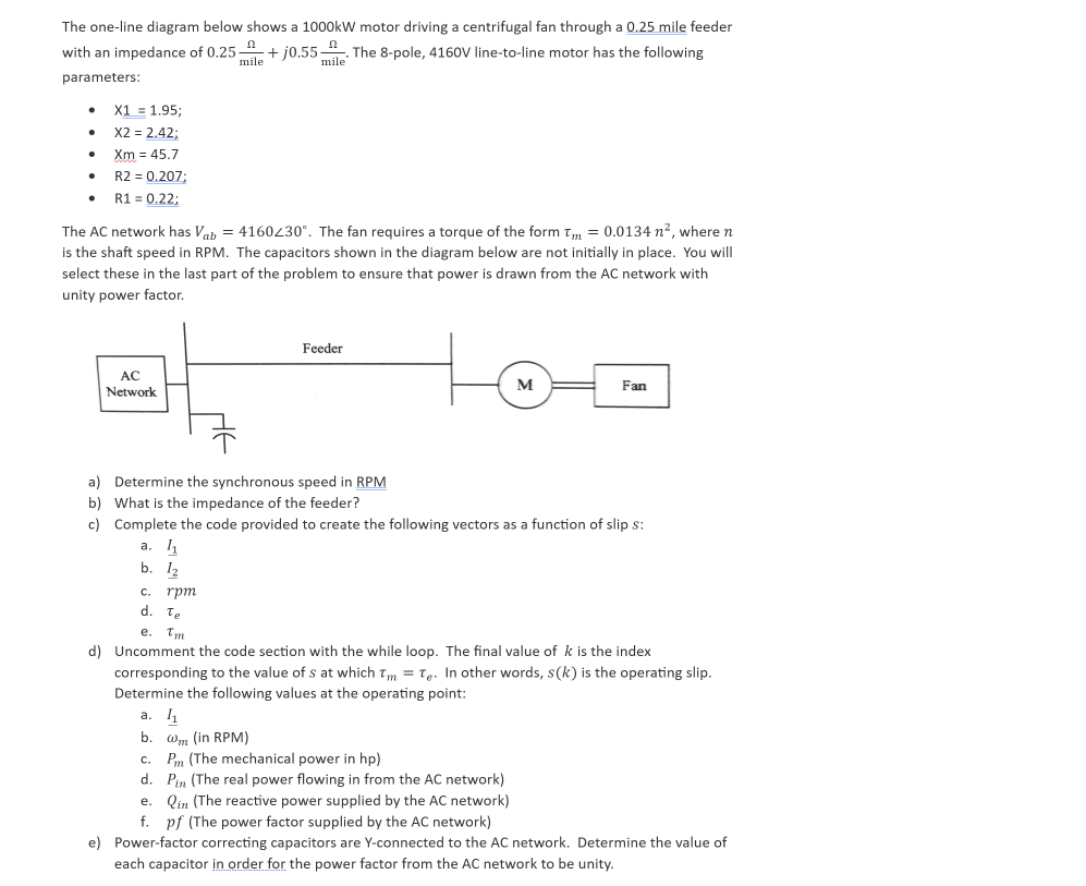 The one-line diagram below shows a 1000kW ﻿motor | Chegg.com
