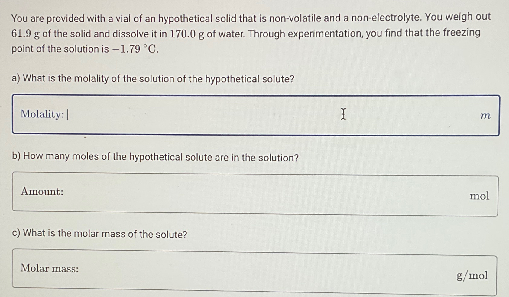 Solved You are provided with a vial of an hypothetical solid | Chegg.com