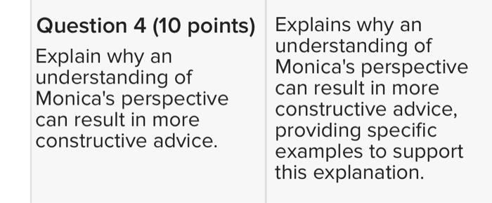 Solved SCENARIO: Monica is a single mom who has a | Chegg.com