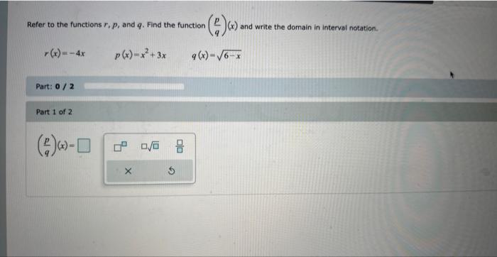 Solved Refer to the functions r,p, and q. Find the function | Chegg.com