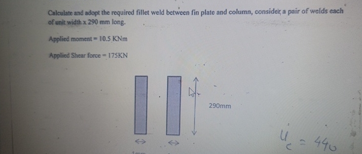 Solved Calculate and adopt the required fillet weld between | Chegg.com