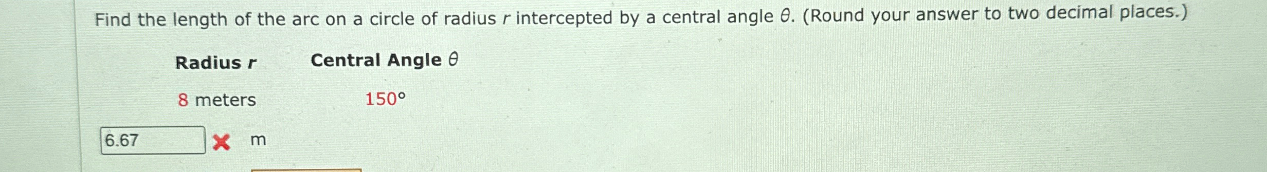 Solved Find the length of the arc on a circle of radius r | Chegg.com