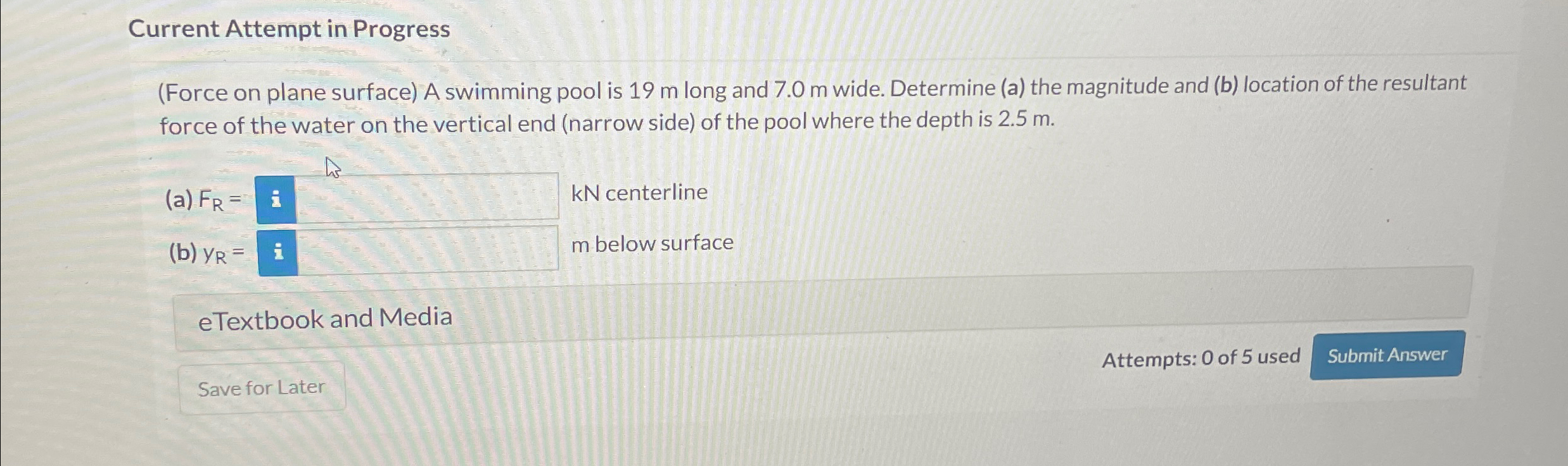 Solved Current Attempt in Progress(Force on plane surface) | Chegg.com