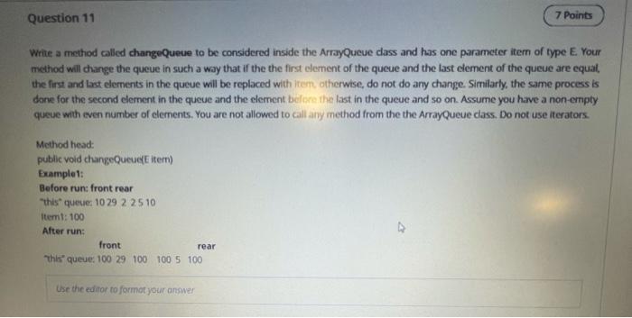 Solved Question 11 7 Points Write a method called | Chegg.com