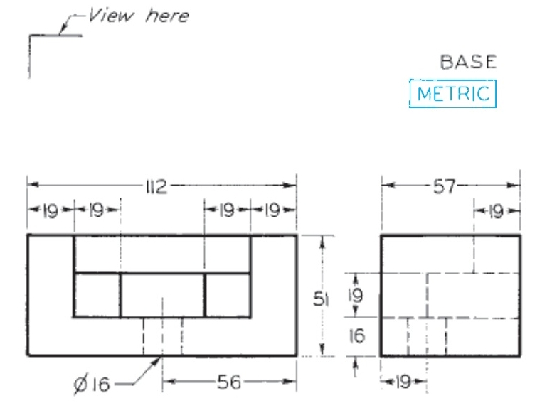 Sketch top view with dimensions | Chegg.com