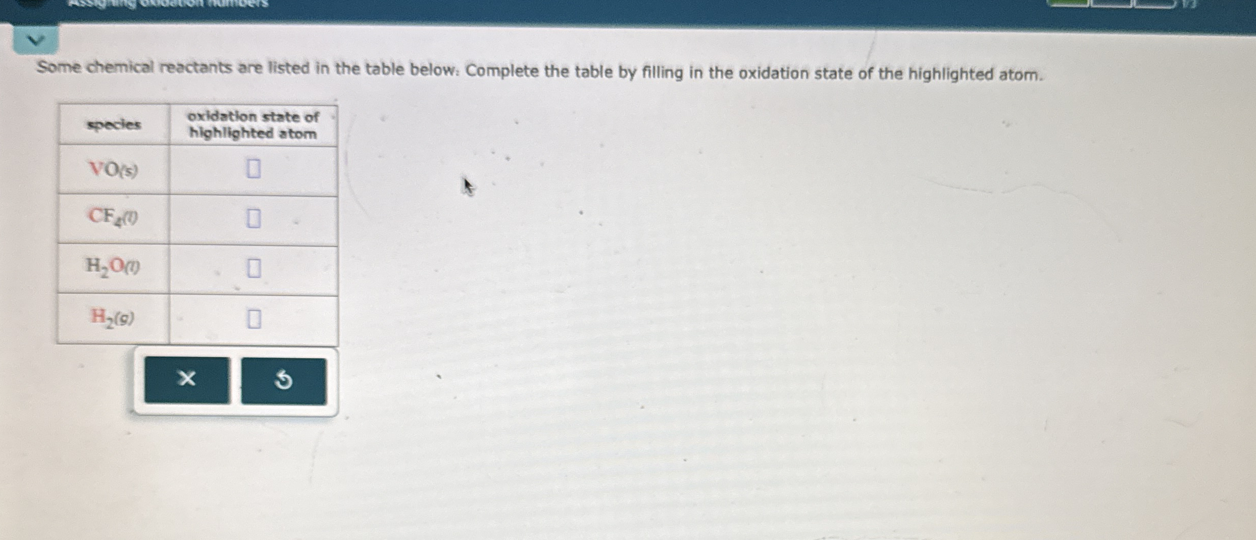 Solved Some chemical reactants are listed in the table | Chegg.com