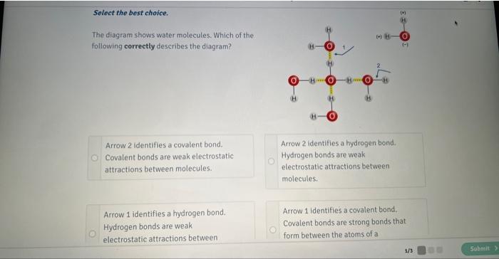 Solved Select the best choice. The diagram shows water | Chegg.com