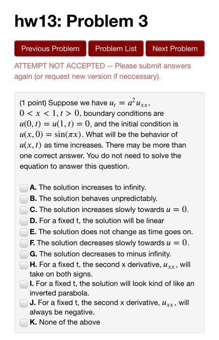 Solved hw13: Problem 3 Previous Problem Problem List Next | Chegg.com Solved hw13: Problem 3 Previous Problem Problem List Next | Chegg.com