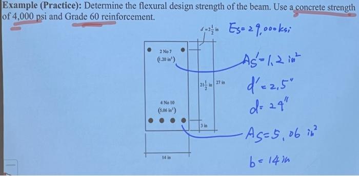 Solved Example (Practice): Determine the flexural design | Chegg.com