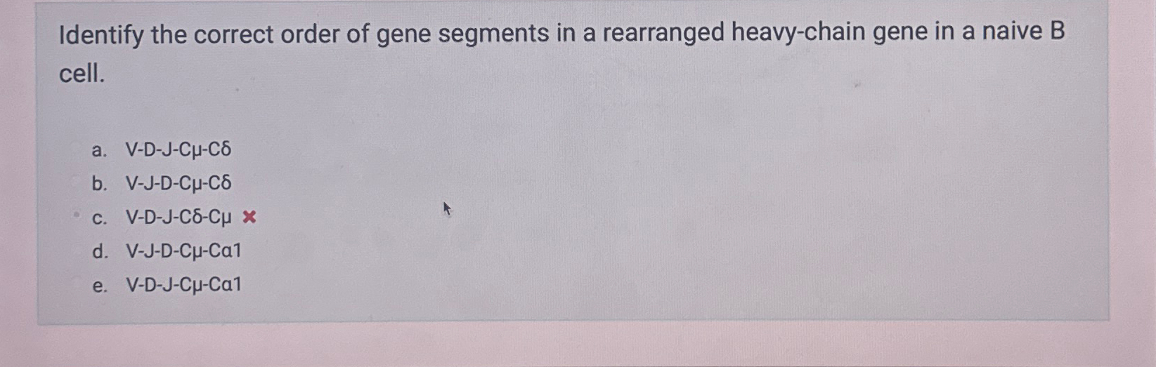 Identify the correct order of gene segments in a | Chegg.com