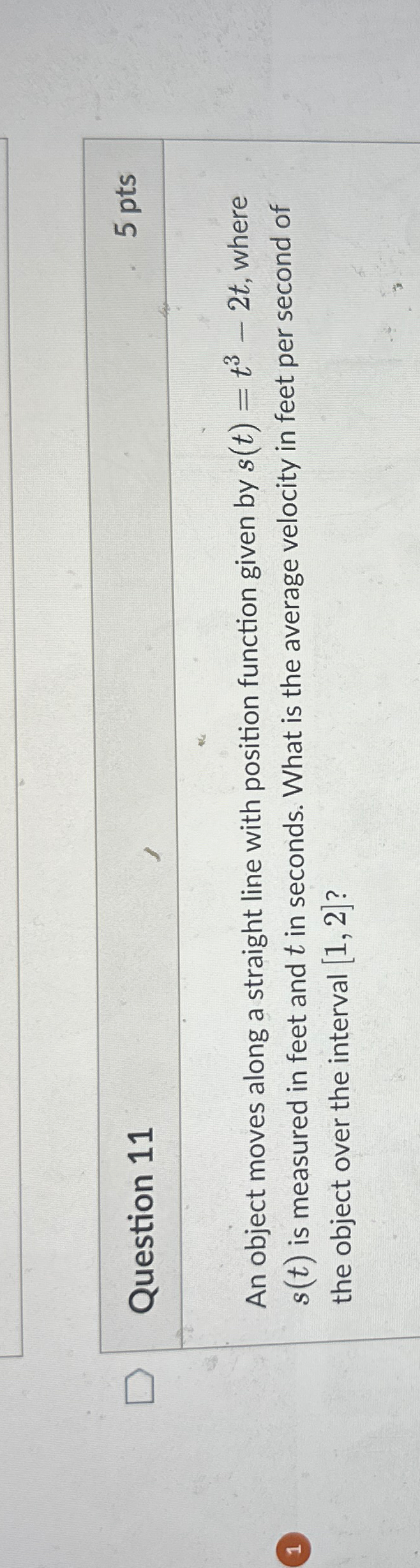 Solved Question 115 ﻿ptsAn object moves along a straight | Chegg.com