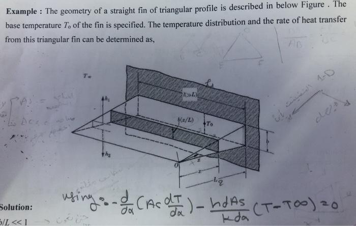 Solved Example : The geometry of a straight fin of | Chegg.com