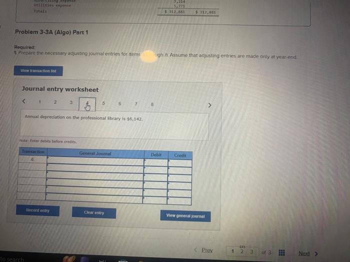 Solved Required information Problem 3-3A (Algo) Preparing | Chegg.com