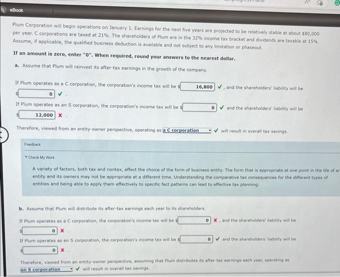 Solved Plum Corporation will begin operations on January 1. | Chegg.com
