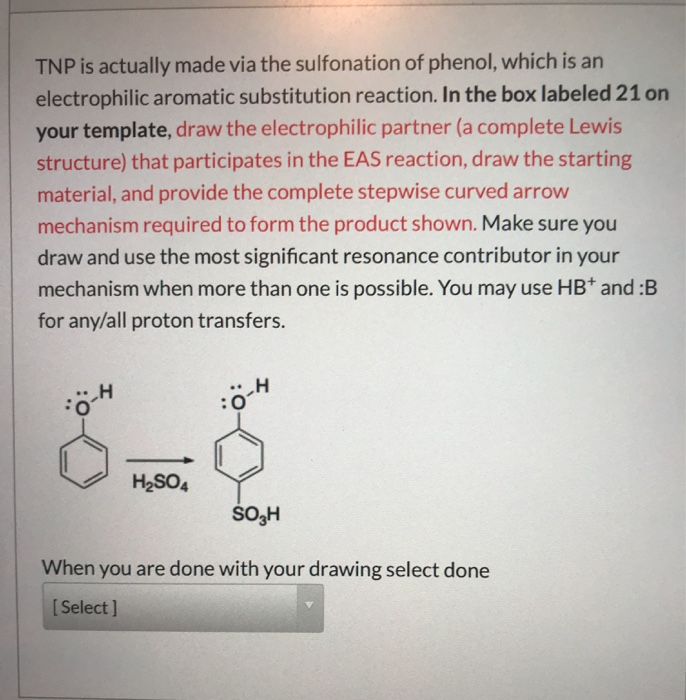 Solved TNP is actually made via the sulfonation of phenol, | Chegg.com