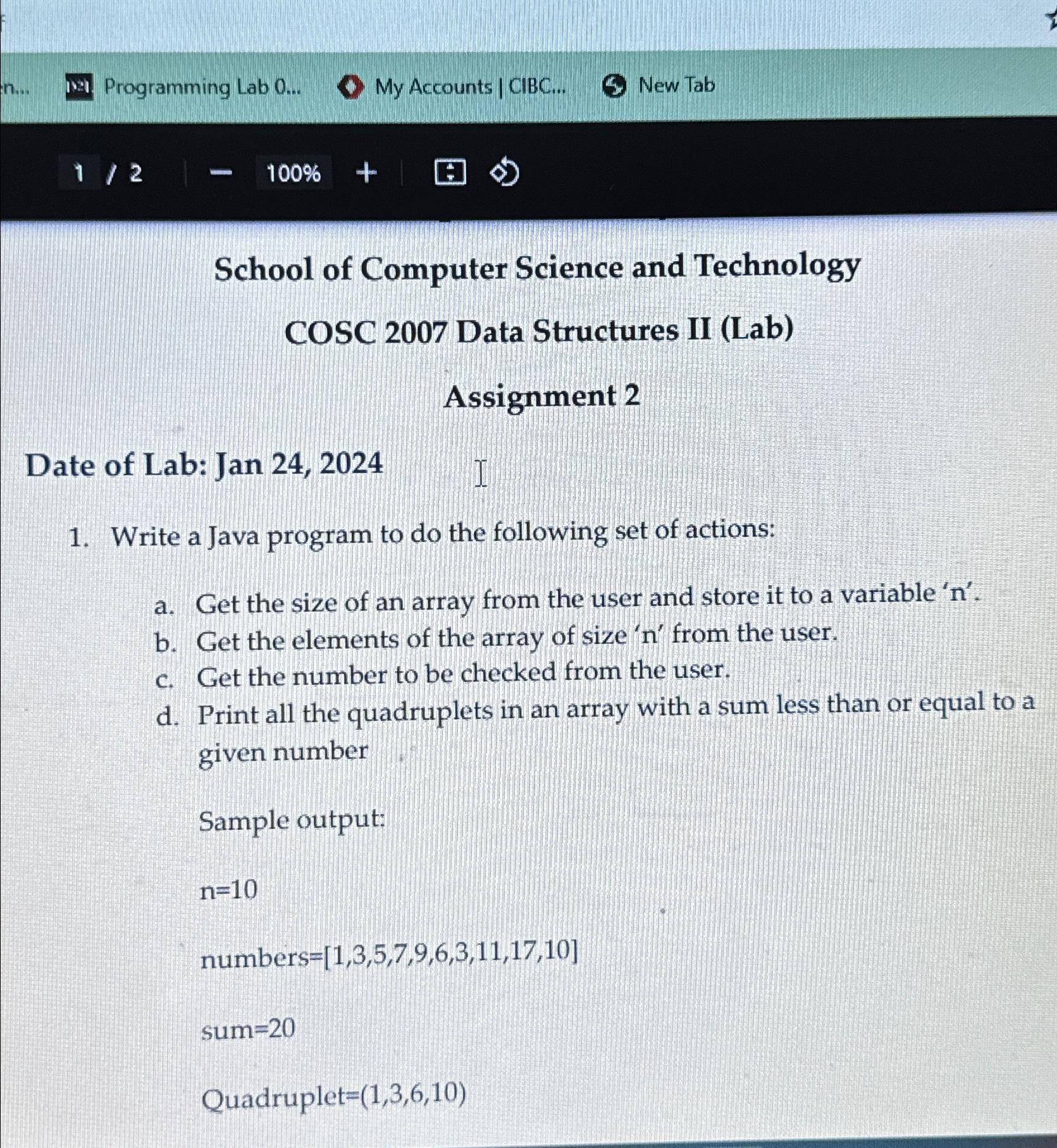 Solved Programming Lab 0dotsMy Accounts | ﻿CIBC...New | Chegg.com
