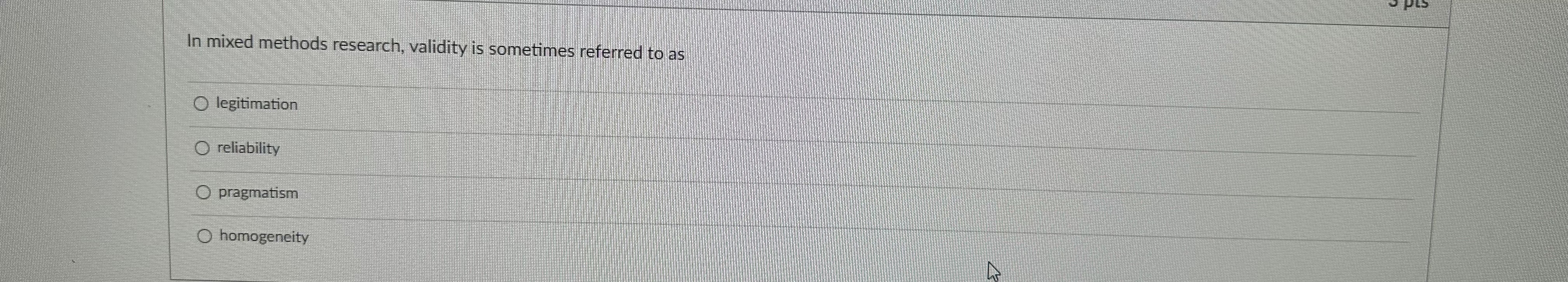Solved In mixed methods research, validity is sometimes | Chegg.com